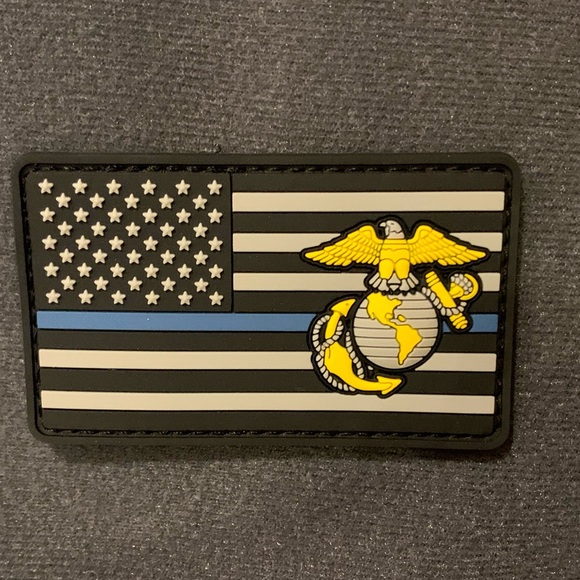 PakedDeals | Accessories | Usmc Thin Blue Line American Flag Pvc Morale ...